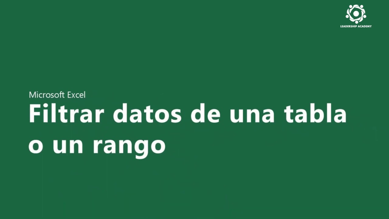 Filtrar datos en una Tabla - YouTube