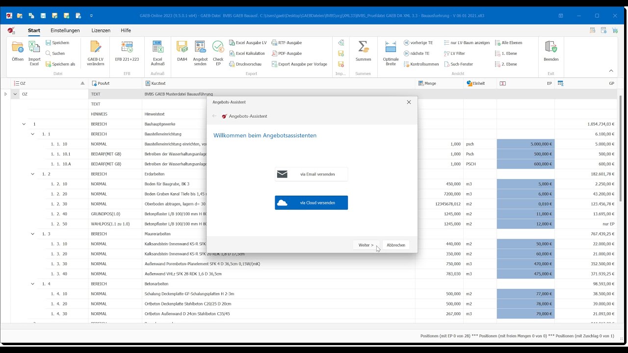 Die Software für GAEB und Excel: GAEB-Online 2023 - YouTube