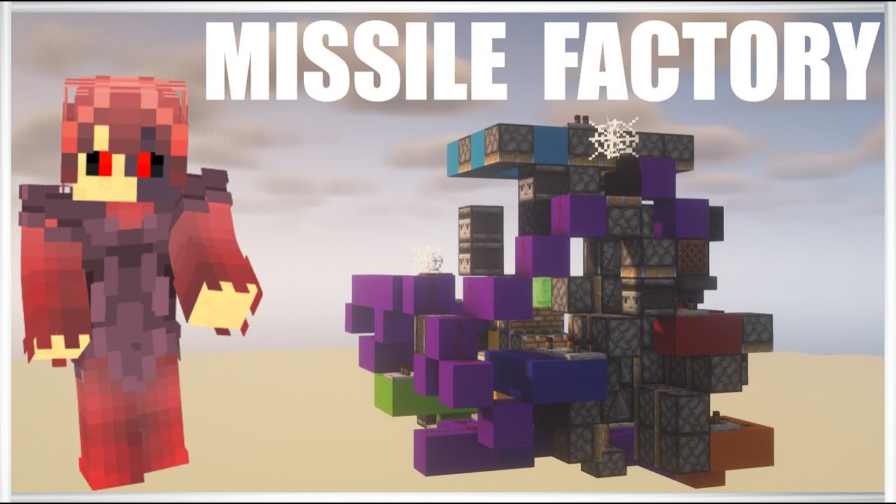 Minecraft Redstone Weapon: Automatic TNT Missile Factory 1.18 - YouTube