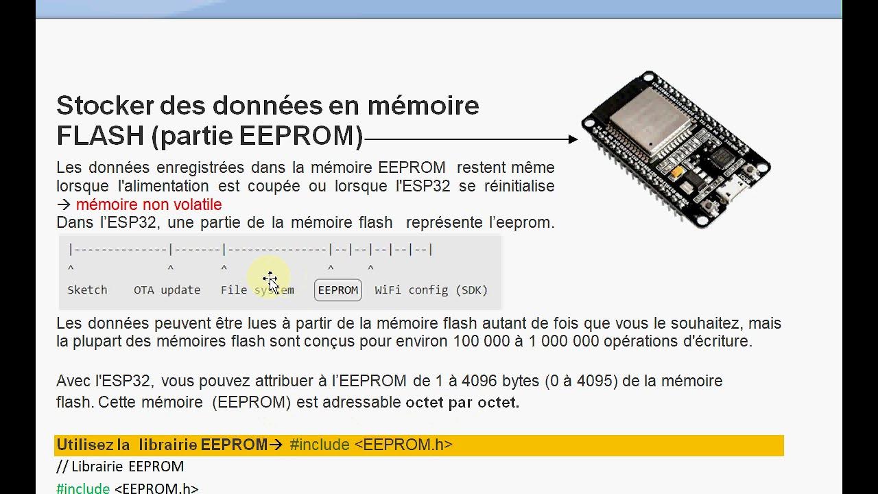 Utilisation de la mémoire EEPROM sur ESP32 - YouTube