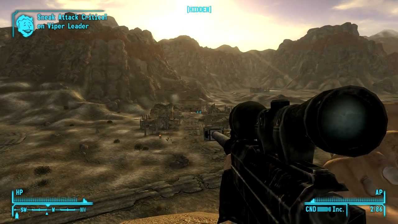 Long range sniping and Vault 19 massacre - Fallout New Vegas - YouTube