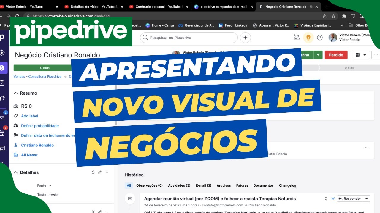 NEGÓCIOS PIPEDRIVE - NOVO VISUAL - YouTube