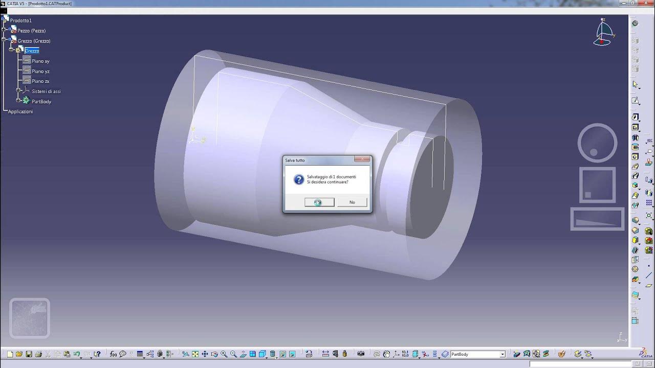 CATIA v5 Lathe Machining Lavorazione Tornitura Tutorial + NC file - YouTube