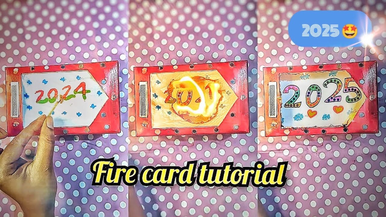 fire card tutorial l fire card gift ideas l new style card bnaye # ...