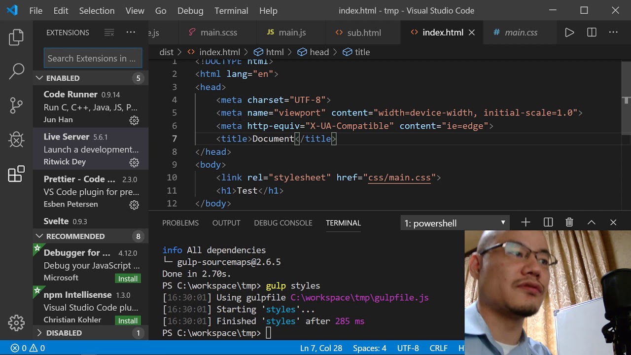【Gulp4】フロントエンド環境構築8（SassからCSSへの変換2） - YouTube