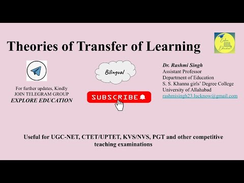 Theories of Transfer of Learning - YouTube