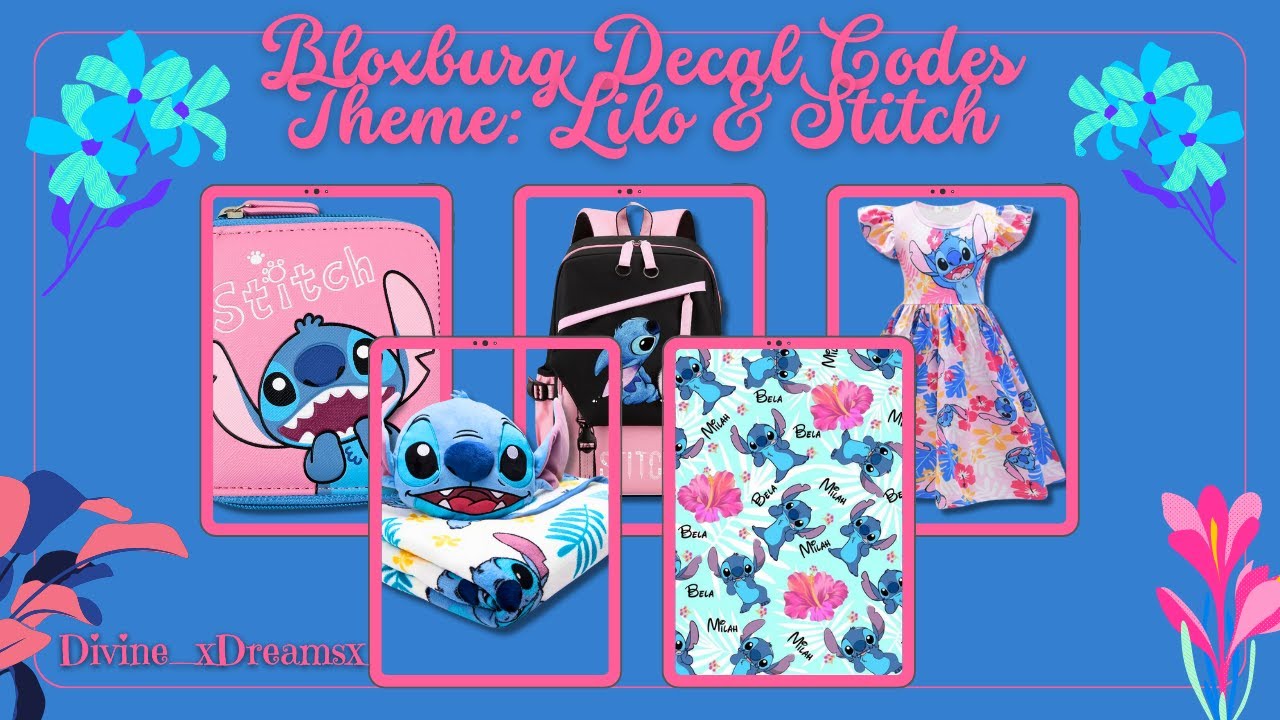 Bloxburg Decal Codes-Theme: Lilo and Stitch - YouTube