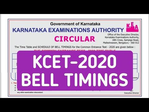 KCET 2020 Bell Timings | KCET Exam Schedule | KCET Exam Proceedings ...