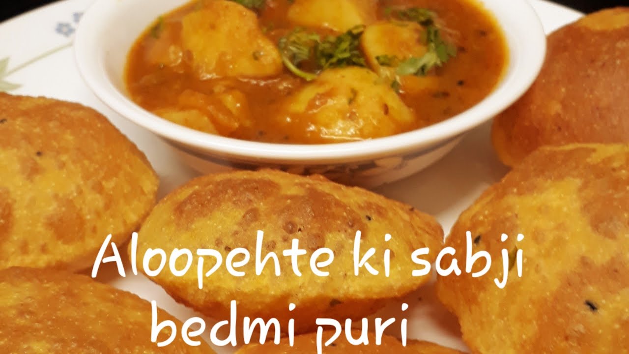 Aloo pethe ki sabji aur bedmi puri recipe | without onion garlic - YouTube