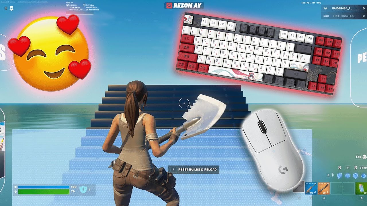 Chill ASMR🤩 1v1 Rezon Build Fight MAP🏆Satisfying Fortnite Keyboard ...