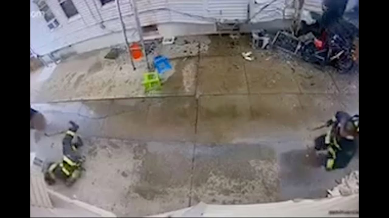 Video shows moment NYC firefighter knocked unconscious from falling AC ...