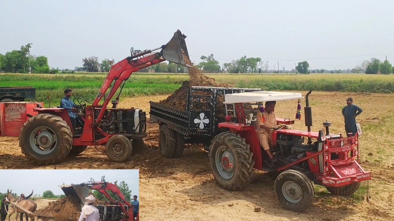 Jcb Loader Loading Mud in Tractor with Trolly |Loader Loading Mud in ...