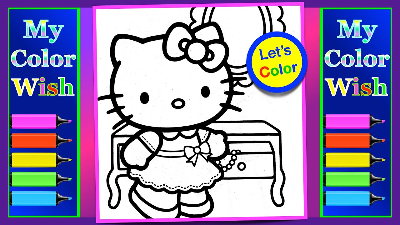 Hello Kitty Coloring Page | Speed Coloring With Markers | My Color Wish ...