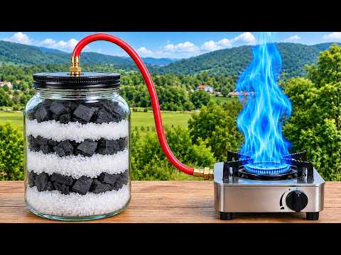 Tuzu kömürle karıştırın, artık gaz tüpü almanıza gerek kalmayacak! Evde bedava enerji 😱
