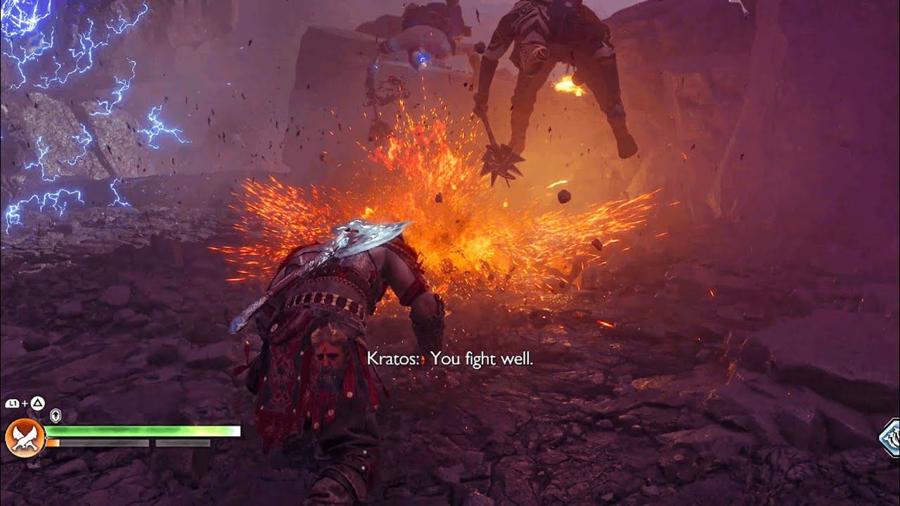Kratos is impressed from Thrud's fighting skills Scene - God Of War ...
