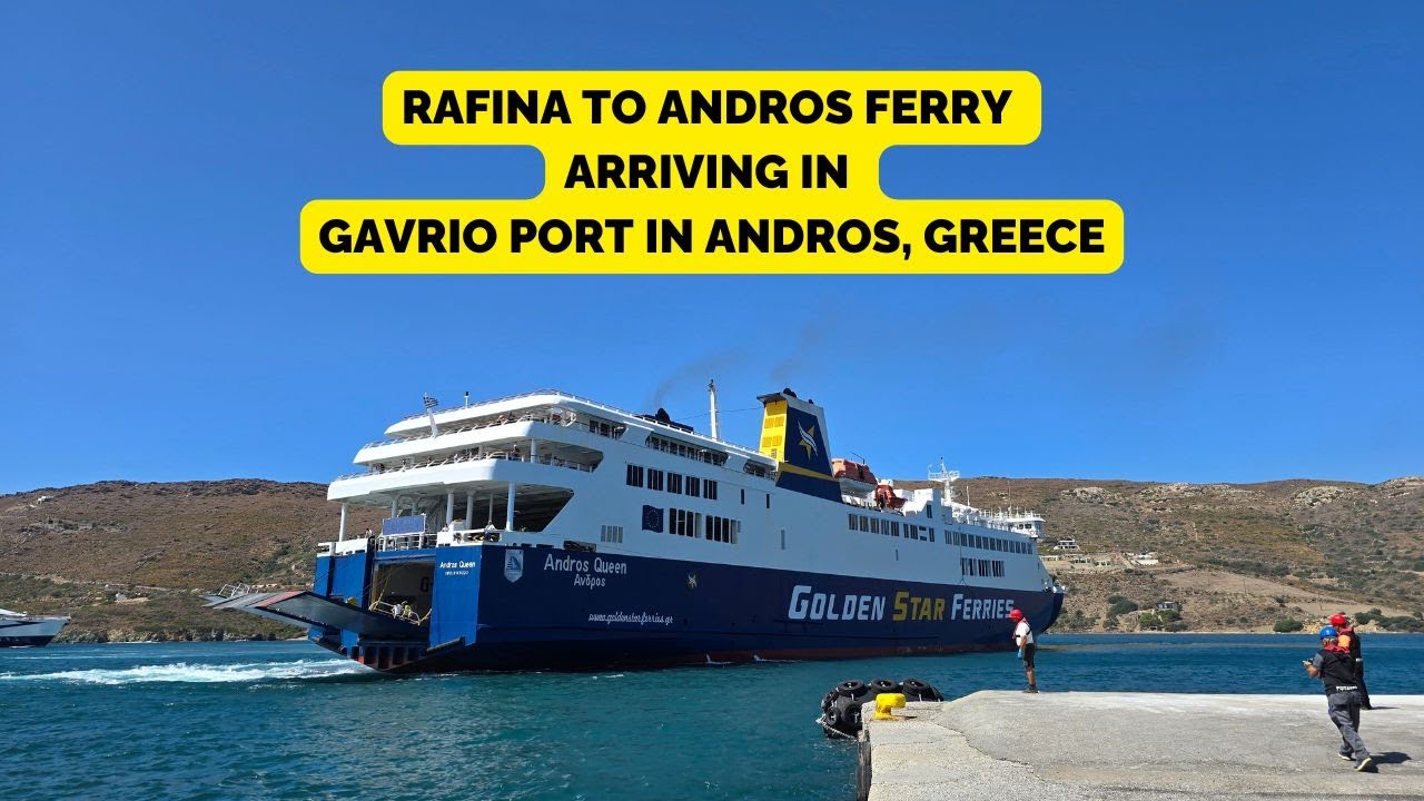 Rafina to Andros Ferry arriving at Gavrio Port, in Andros, Greece - YouTube