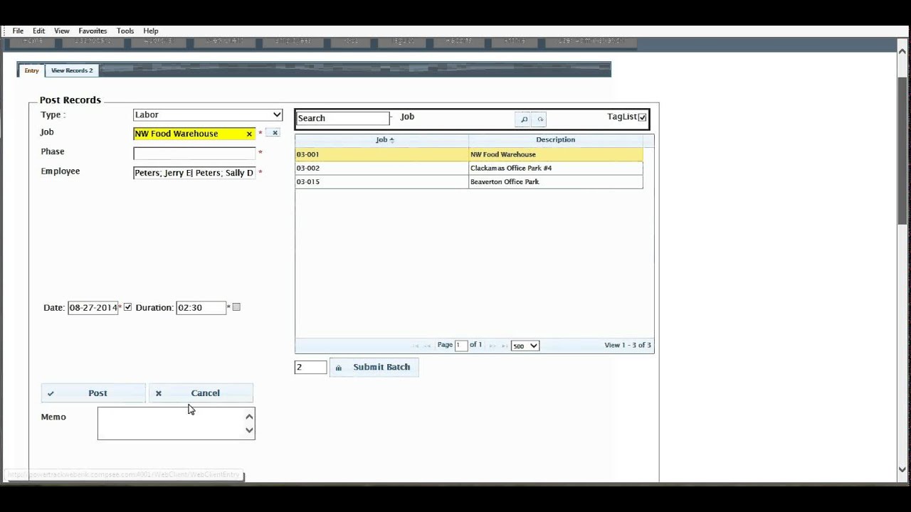 PowerTrack Mobility Software - Web Client Labor Entry - YouTube