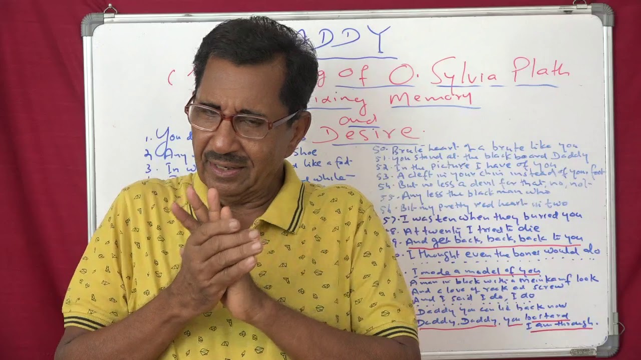 Lecture No. 3 ( 861 ) by Prof. Thomas Mathew. DADDY by Sylvia Plath ...