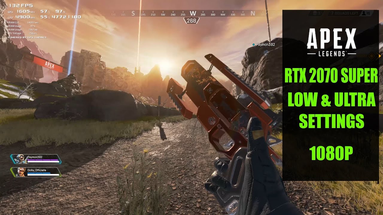 Apex Legends LOW/ULTRA FRAMERATE TEST 1080P | RTX 2070 SUPER OC | i7 ...