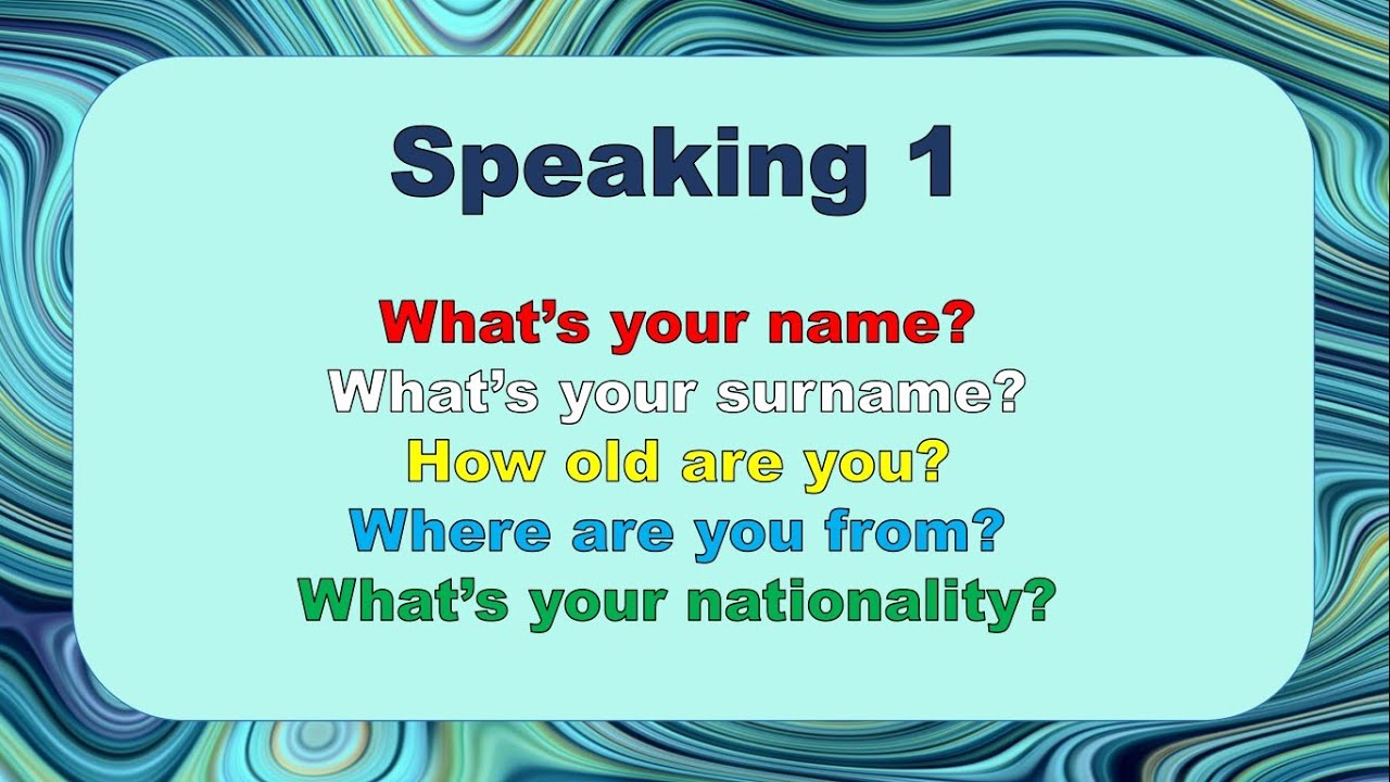 Говоріння. My name, surname, age, country, nationality. Репетитор ...