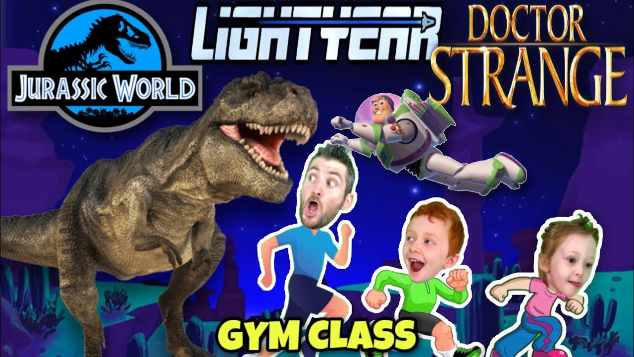 Kids Workout! JURASSIC WORLD, LIGHTYEAR, DR. STRANGE Gym Class! (Video ...