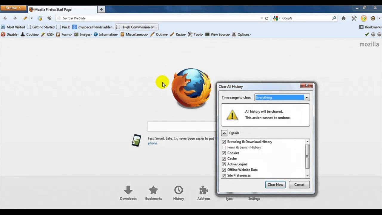 How-To Clean History Of Mozilla Firefox | Tips & Tricks | Free ...