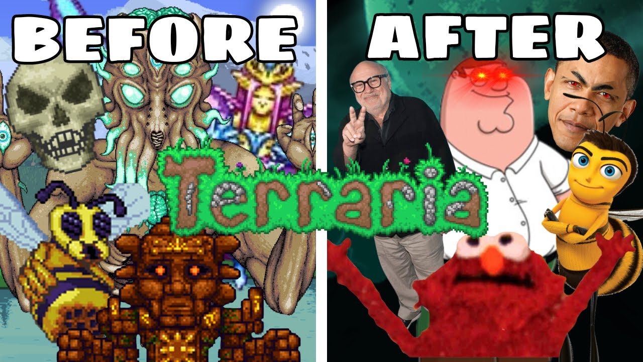 Terraria but all the bosses are memes. - YouTube