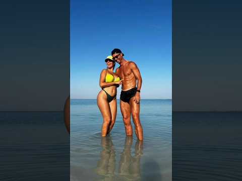 Ronaldo and Georgina on the beach #ronaldo #georgia #beach