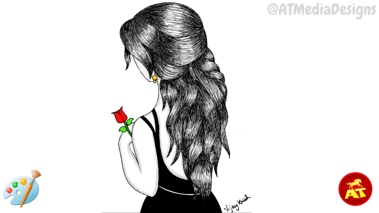 Unbelievably Realistic Microsoft Paint Art:How to draw a girl in MS ...