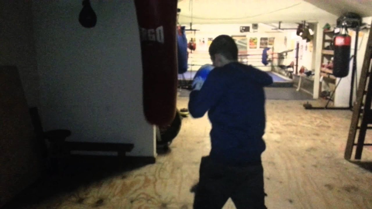 Rhondda ABC boxer on punchbag workout for Welsh ch - YouTube