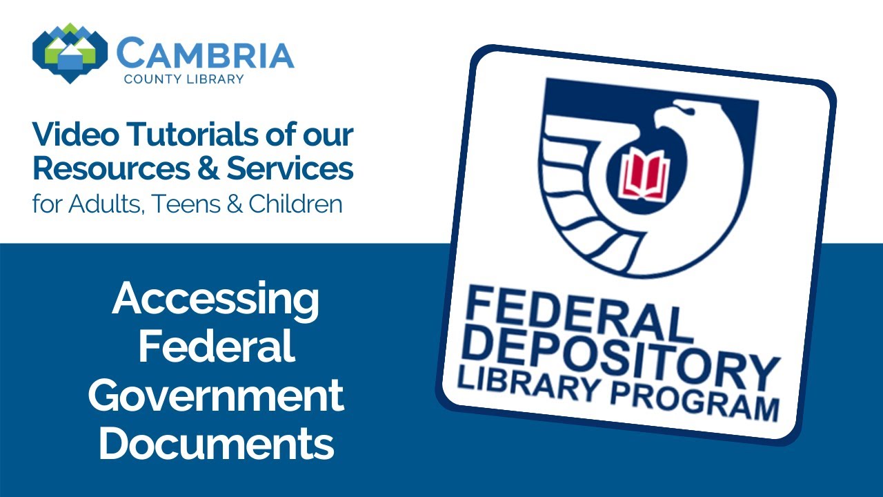 Accessing Federal Government Documents - YouTube