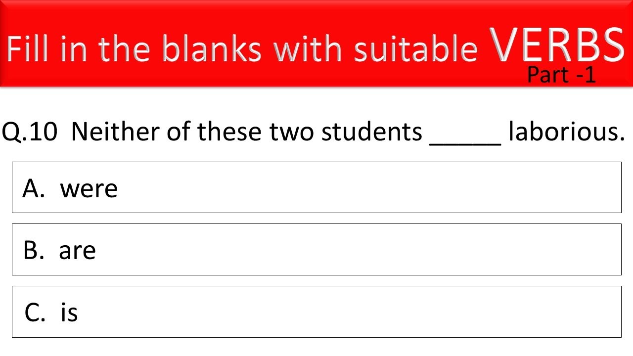 English Grammar Quiz | Fill in the blanks with suitable verb 1 ...