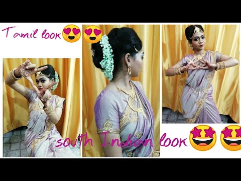 South Indian look... Simple tutorial.. ️ Tamil look with Smokey eye.. ️ ...