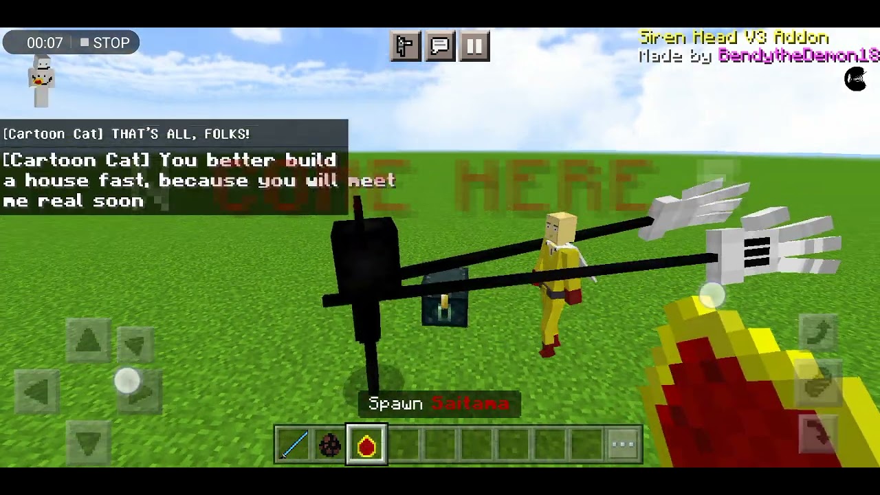 Cartoon Cat Vs Saitama (Minecraft Mod Fight) - YouTube