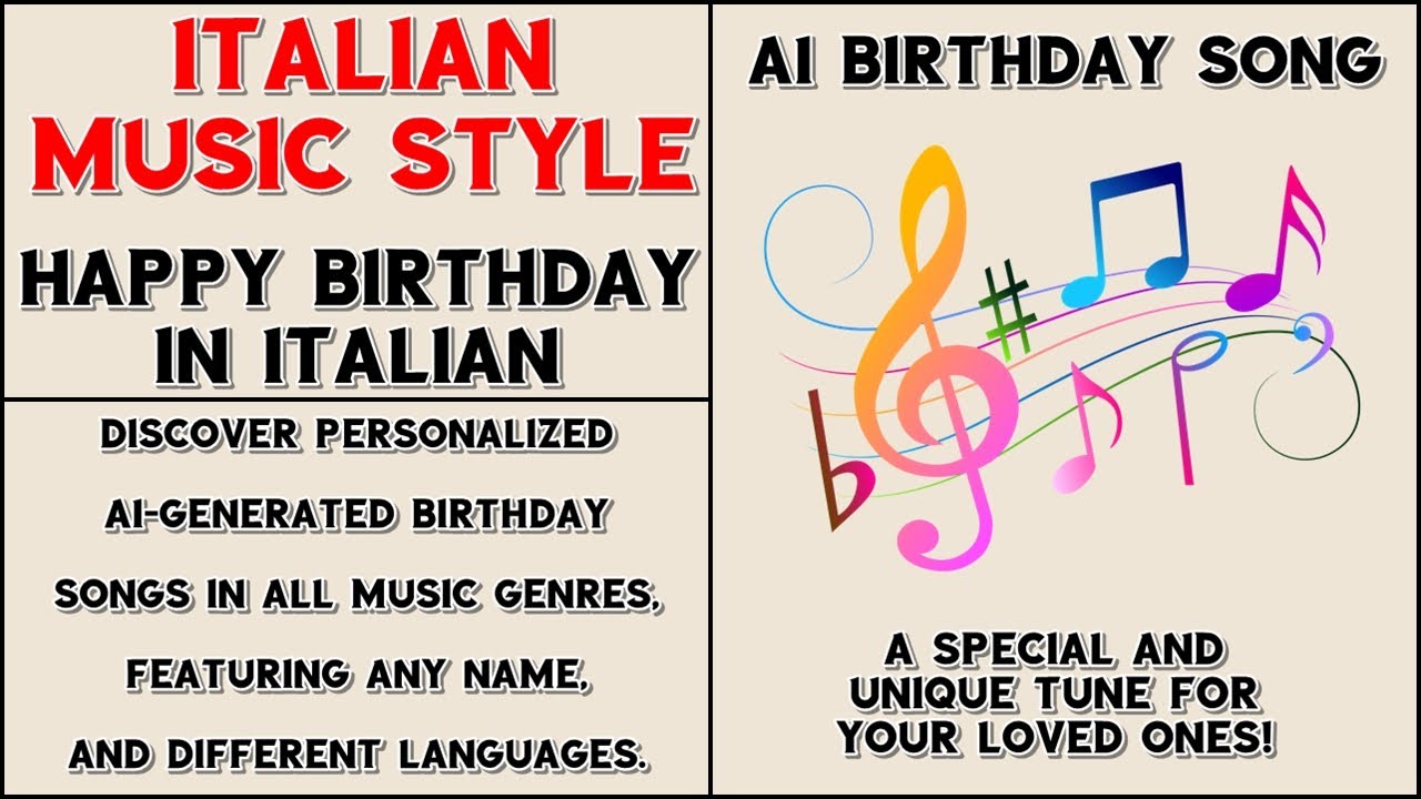 Birthday Song│Italian Music Style Music│Language Italian│Happy Birthday ...