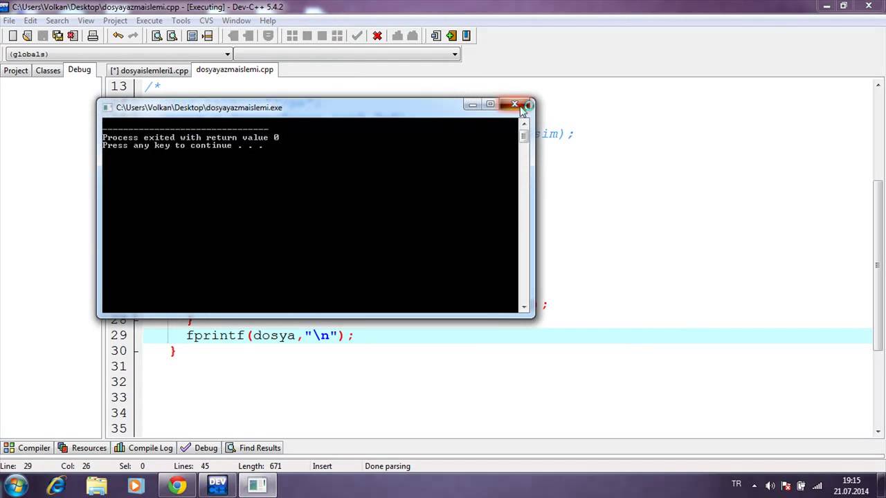 C Programlama | Ders 42 | Dosya İşlemleri (Dosyaya Bilgi Kaydetme) (2/3) - YouTube