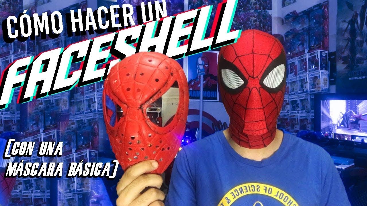 COMO HACER UN FACESHELL DE SPIDER-MAN CON UNA MÁSCARA BASICA/ TUTORIAL COSPLAY - YouTube