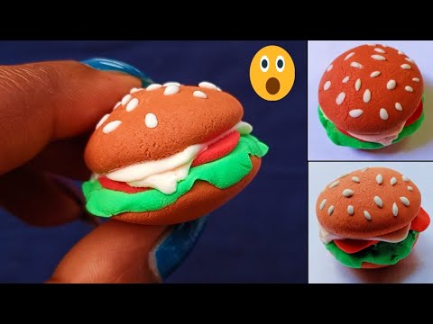 how to make burger with air dry Clay / Clay crafting Idea / burger ...