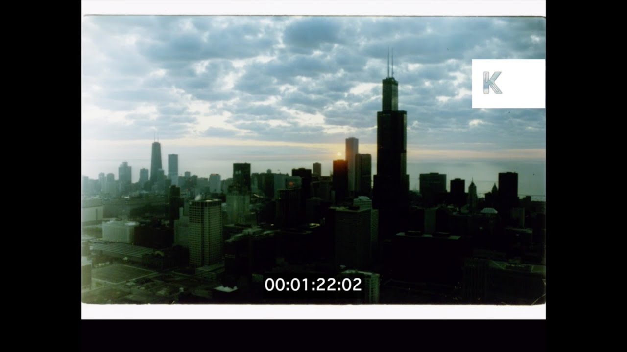 1980s Chicago at Dusk, Aerials past Sears Tower, 4K from 35mm - YouTube