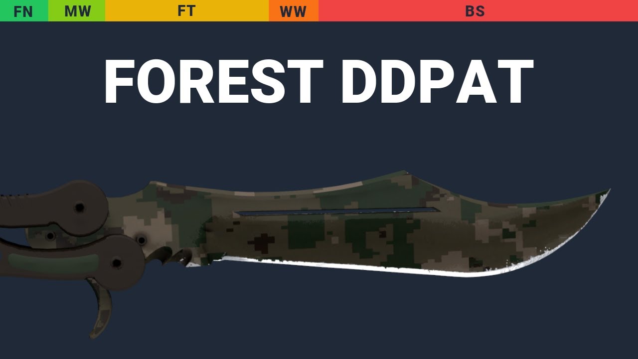 Butterfly Knife Forest DDPAT - Skin Float And Wear Preview - YouTube