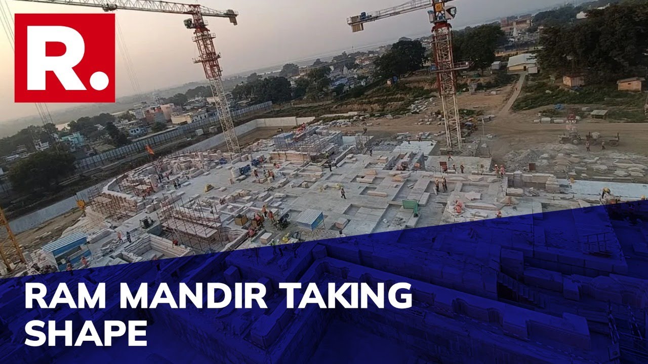 First Aerial Pics Of Ram Mandir Out | Temple Taking Shape - YouTube