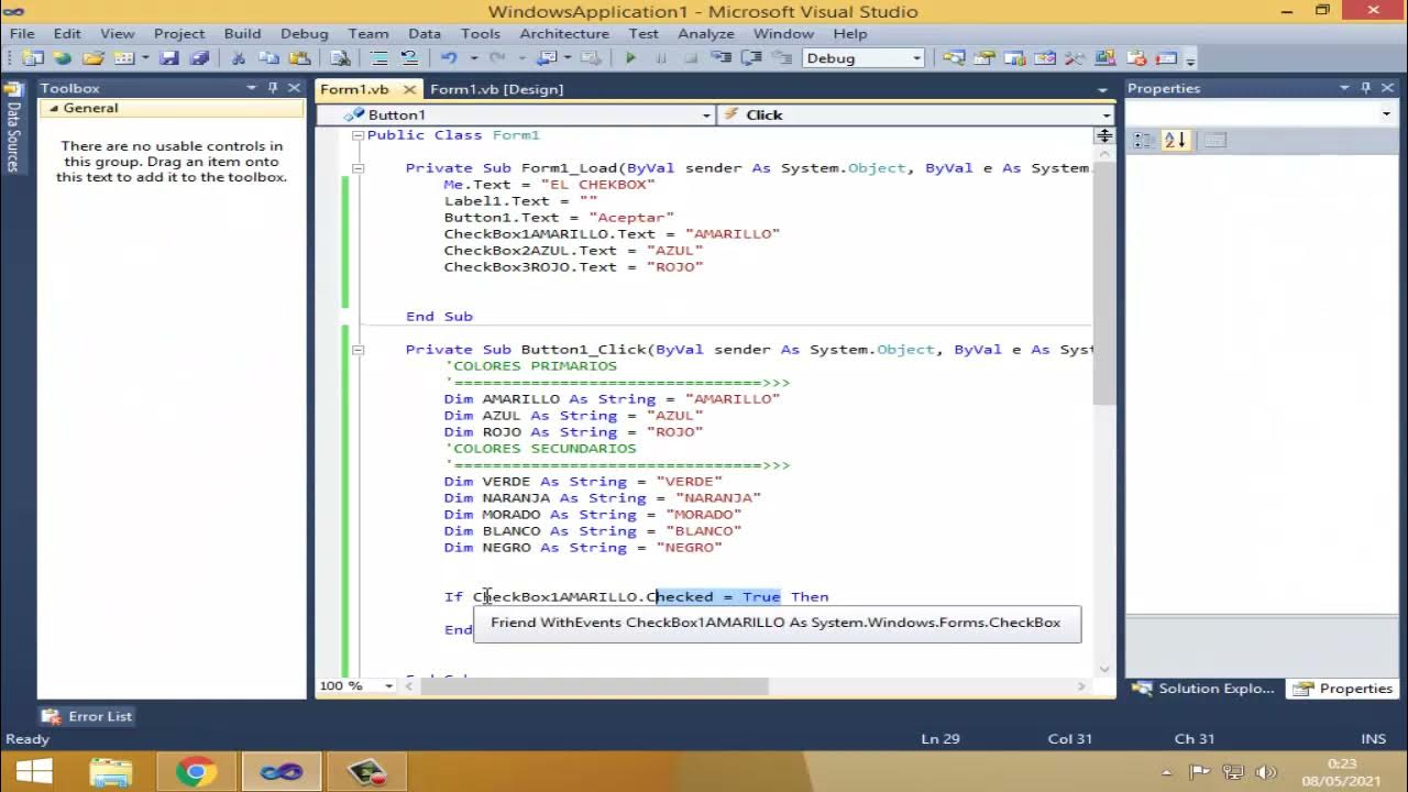 visual basic 11 checkbox - YouTube