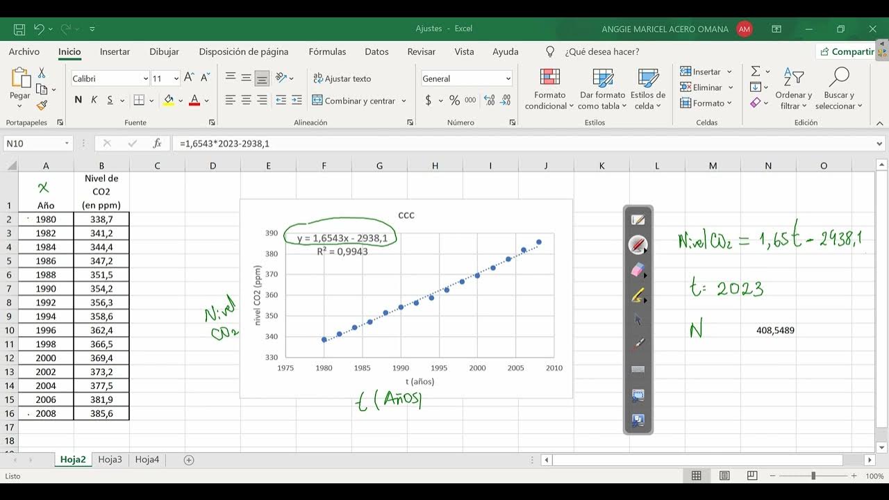 Ajuste Lineal en Excel - YouTube