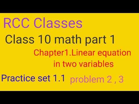 10 Class, math 1 chapter 1.Linear equation in two variables practice set 1.1 ex. 2 ,3 - YouTube