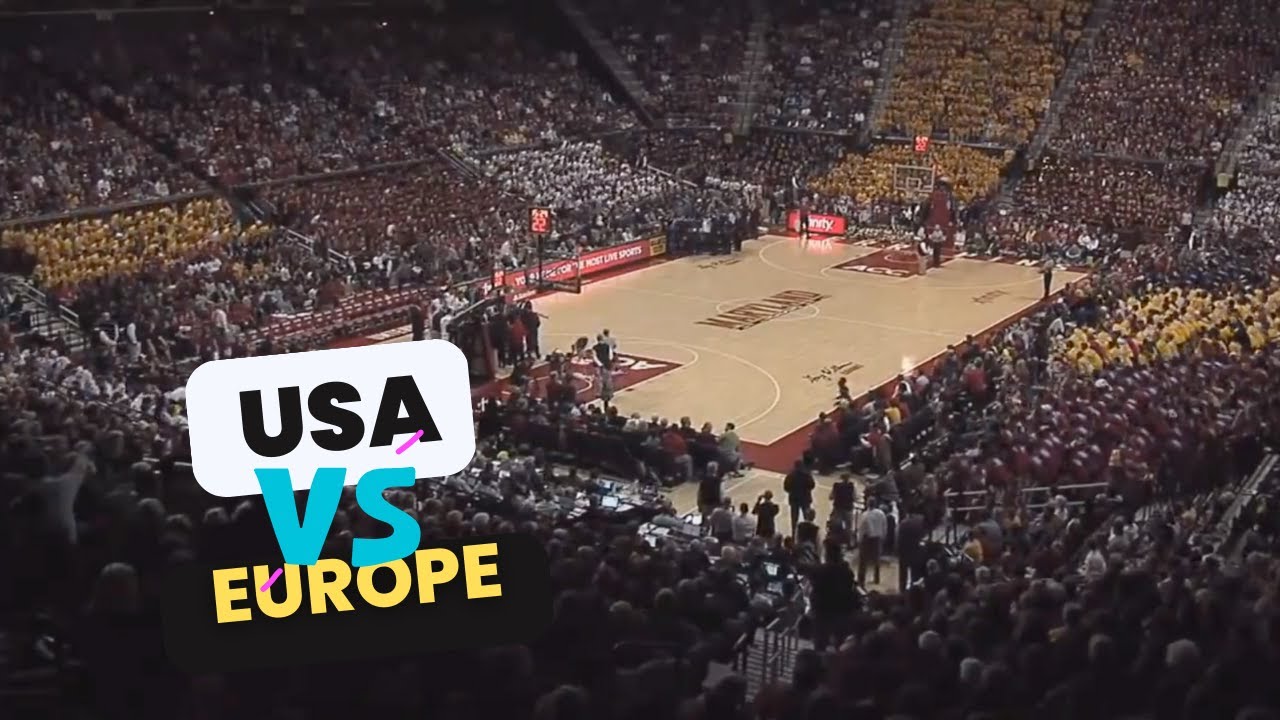 Basketball fans and atmosphere - USA vs Europe - YouTube