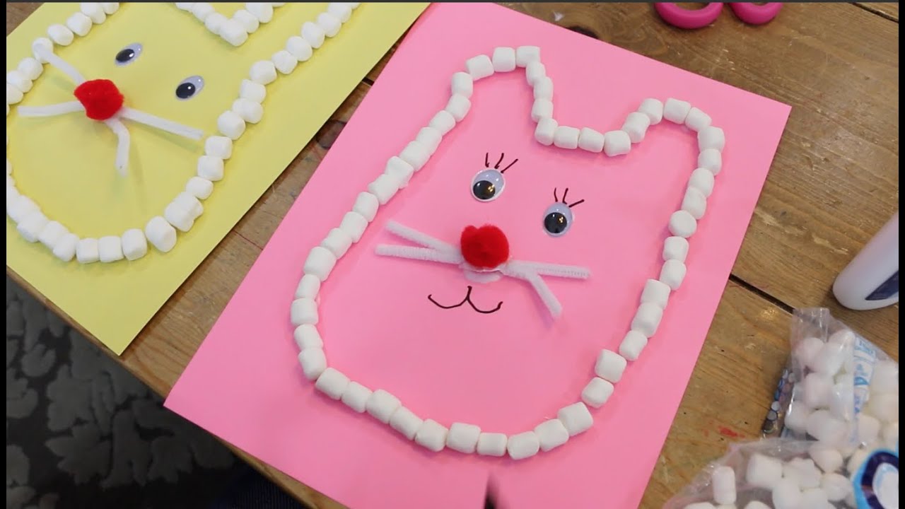 How To Make An Easter Bunny Craft With Marshmallows - YouTube