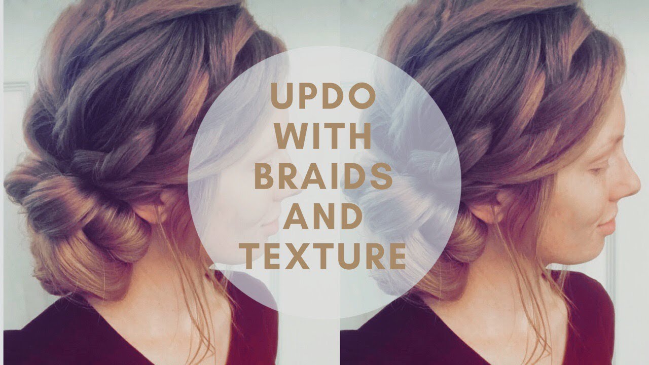 Quick and easy updo with braids | textured updo | Hair by Hannah - YouTube
