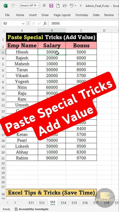 Paste Special Tricks !! Add Multiple Values Using Paste Special !! Paste Special ! #shorts # ...
