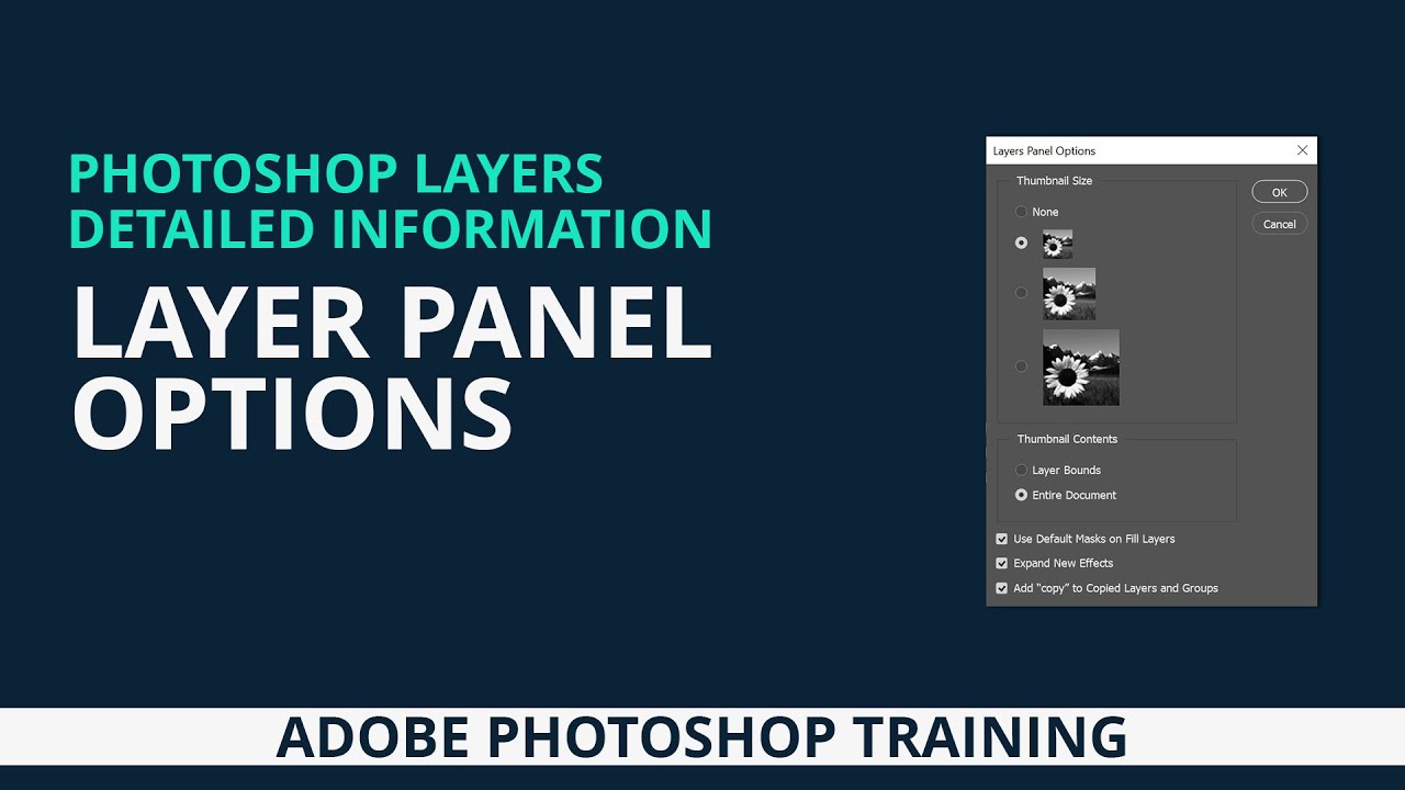 Photoshop Layer Panel Options | Adobe Photoshop CC Training - YouTube
