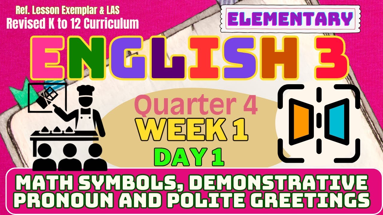 English 3 Q4 Week 1 Day 1 | Math Symbols, Demonstrative Pronoun and ...